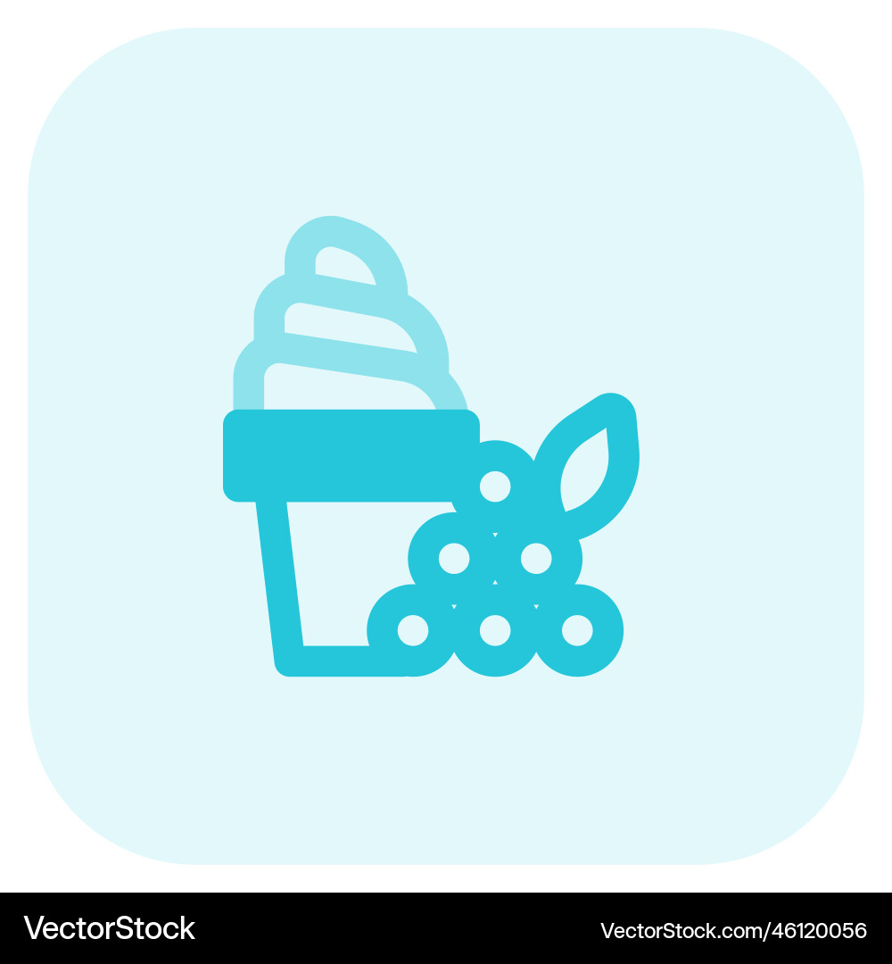 Yummy softy served with grapes Royalty Free Vector Image
