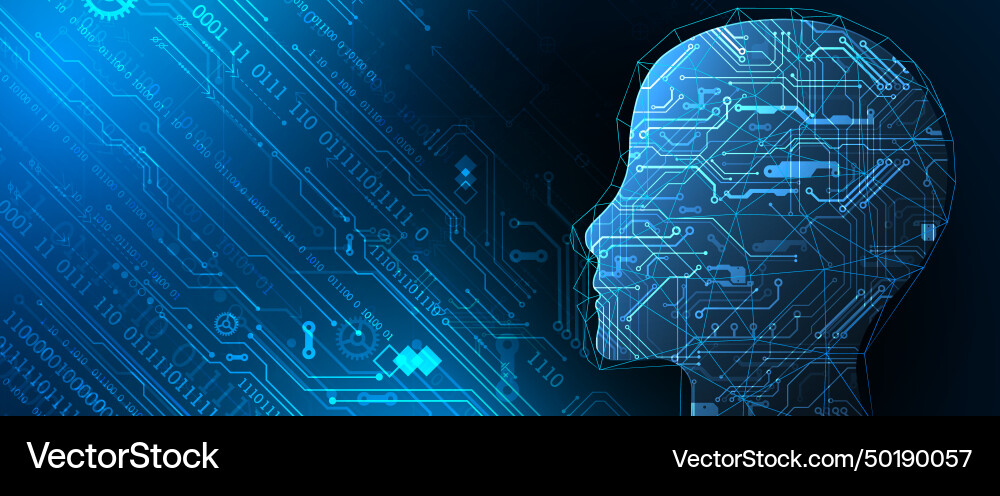 Artificial intelligence technical background Vector Image