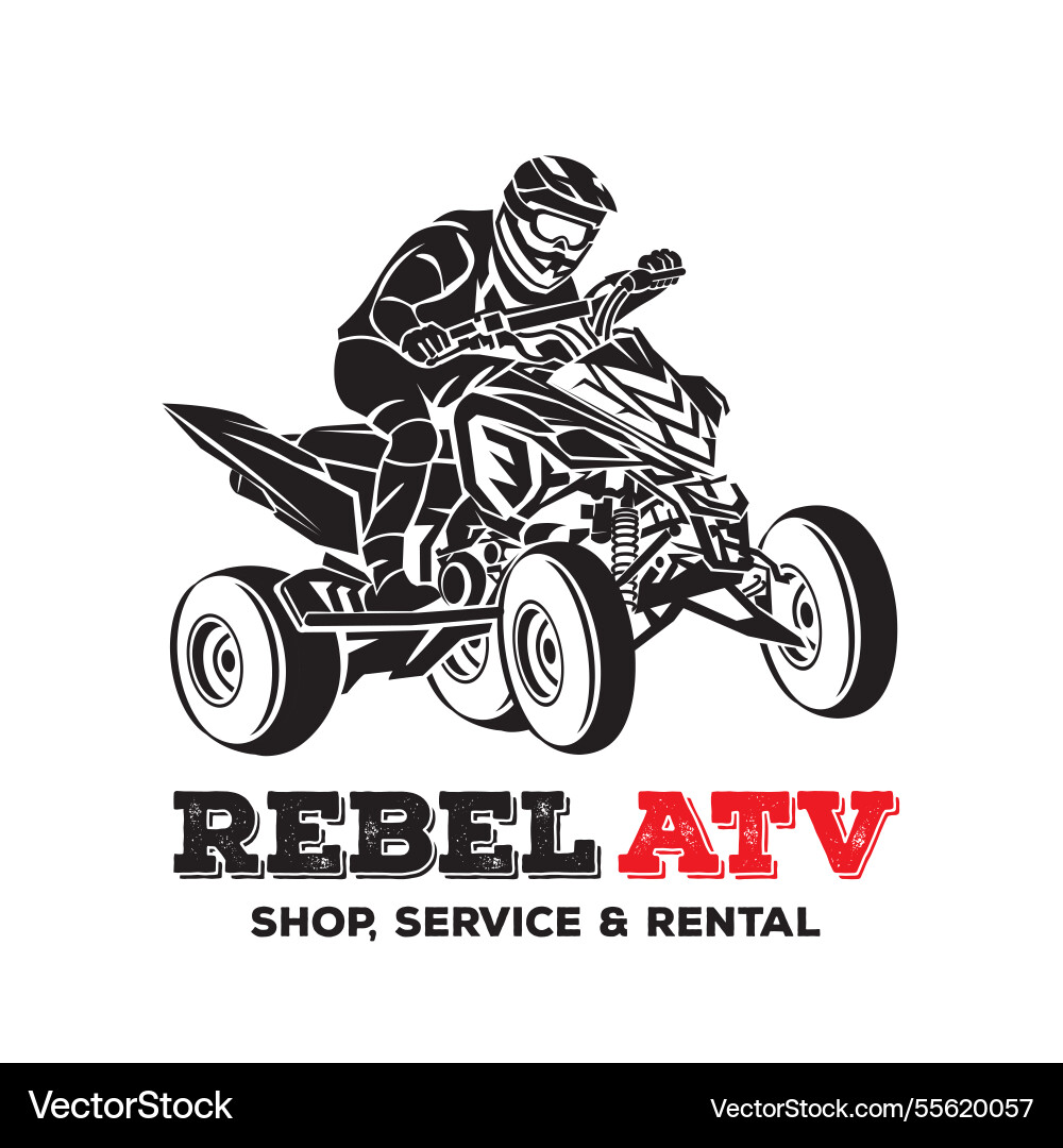 Atv racing logo design Royalty Free Vector Image