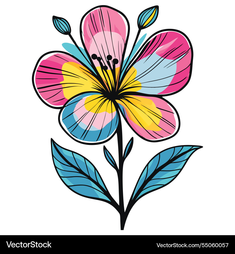 Beautiful color flower Royalty Free Vector Image
