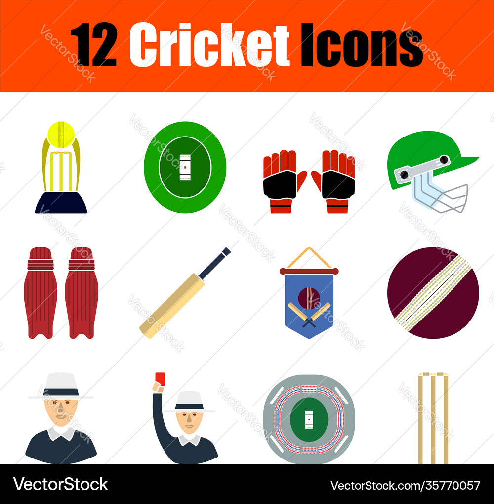 Cricket icon set Royalty Free Vector Image - VectorStock