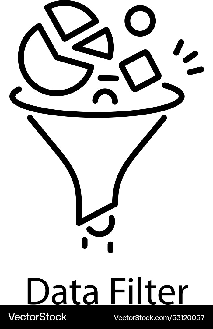 Data filter Royalty Free Vector Image - VectorStock