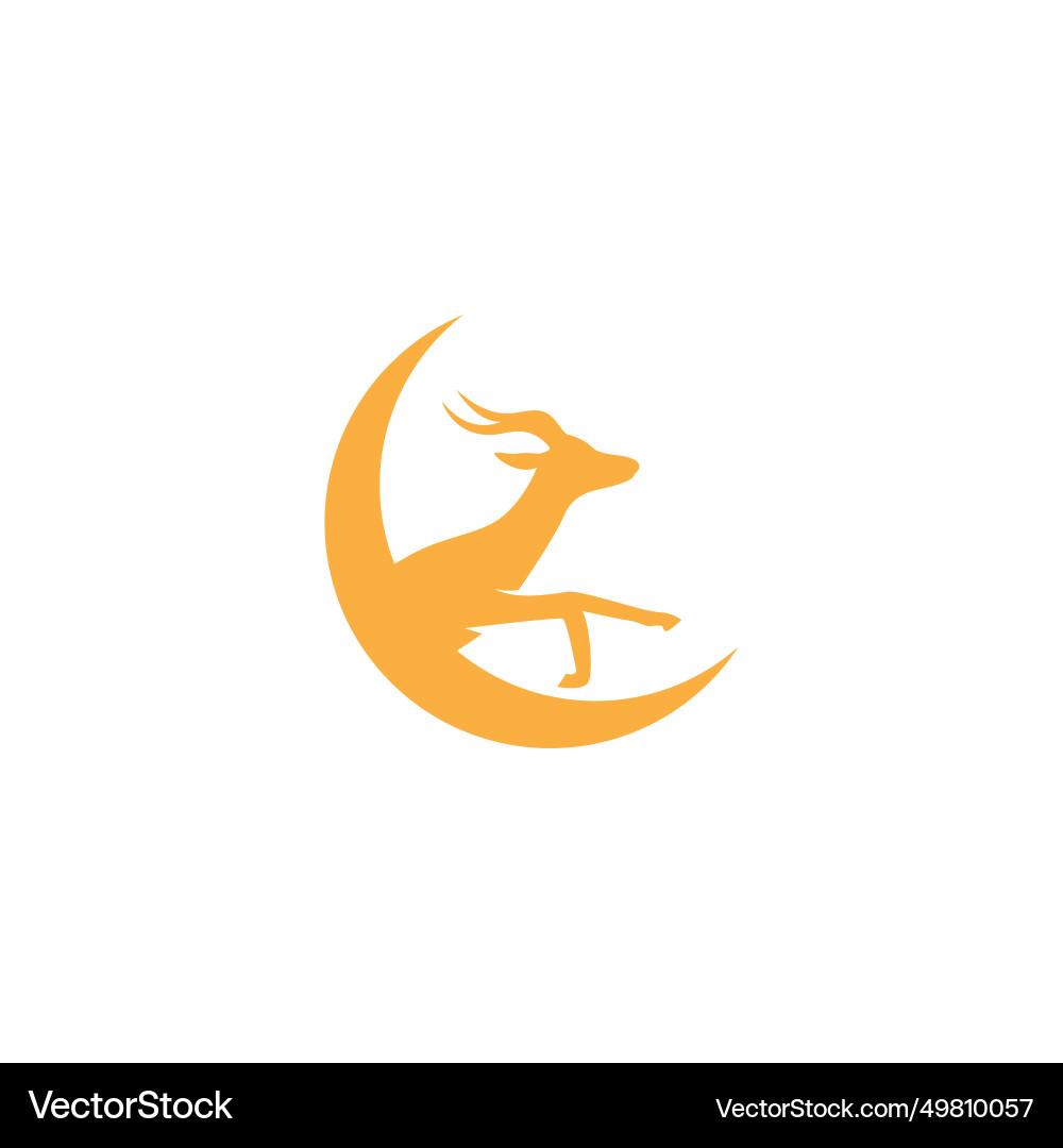 Deer moon icon logo design Royalty Free Vector Image