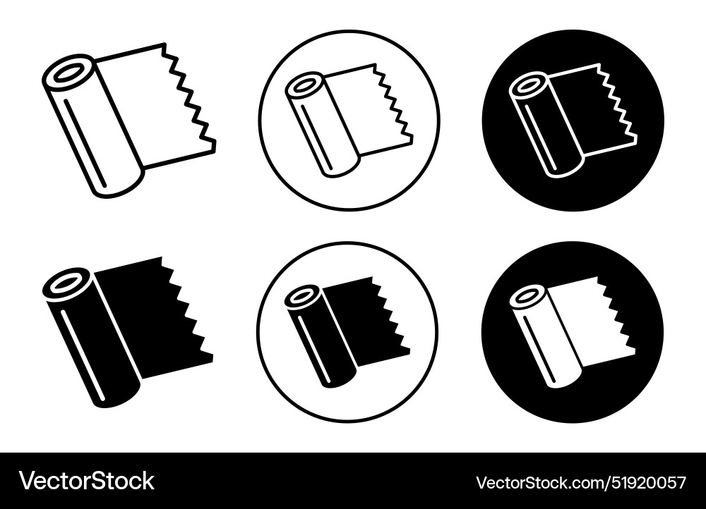 Foil roll icon collection of outline thin line Vector Image