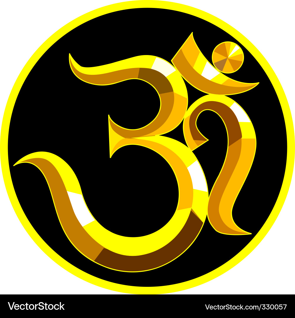 Golden Om Symbol Royalty Free Vector Image - VectorStock