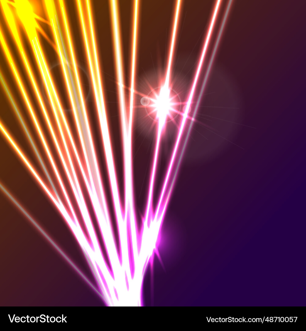 Hi-tech glowing neon laser rays abstract Vector Image