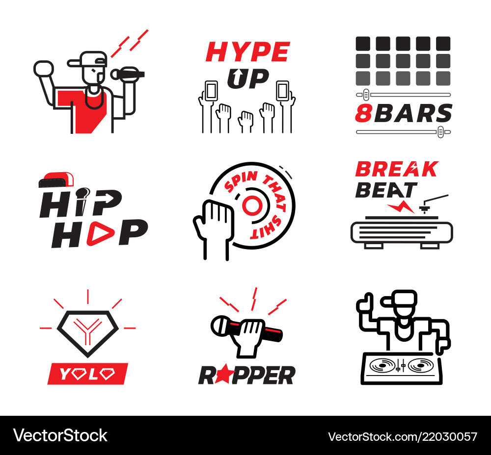 Hip hop music element Royalty Free Vector Image