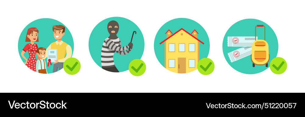 Insurance concept as different sphere security Vector Image