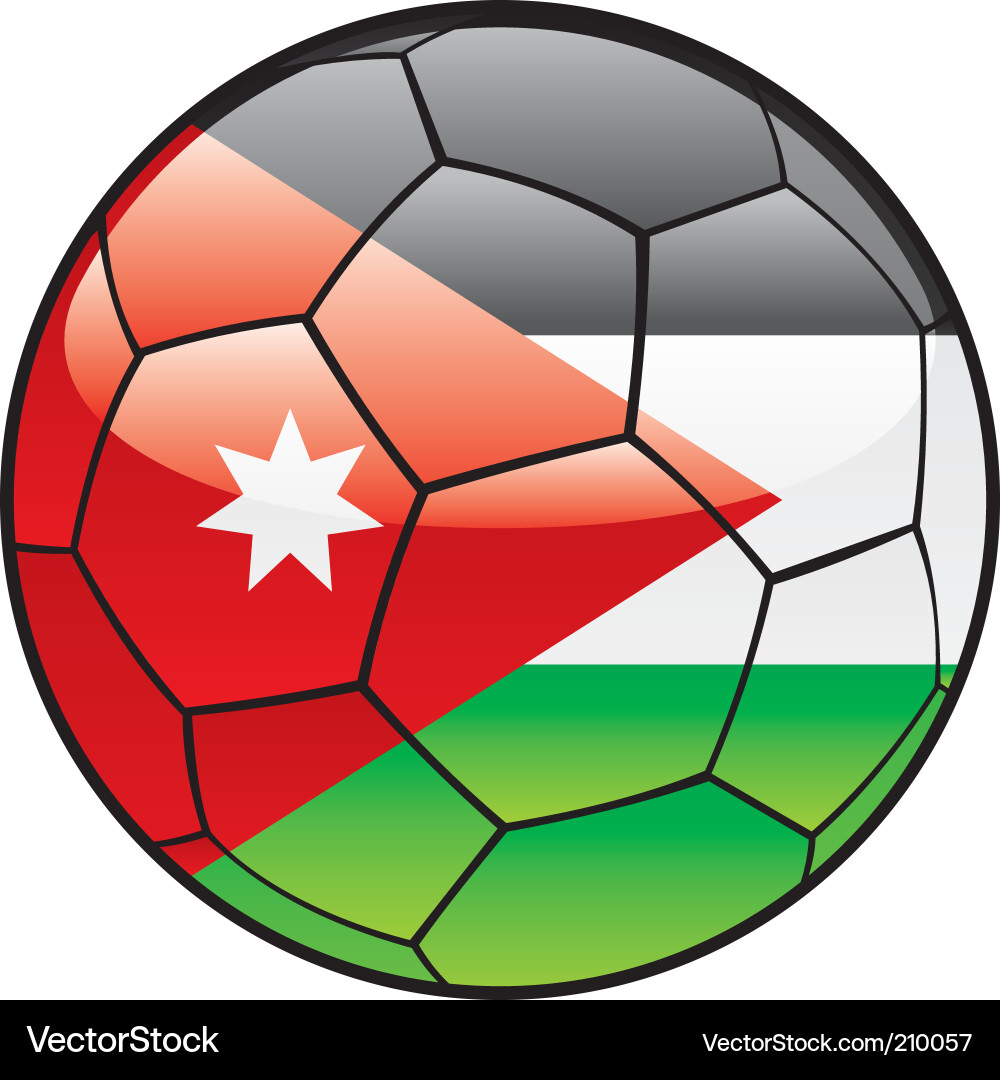Jordan flag on soccer ball Royalty Free Vector Image