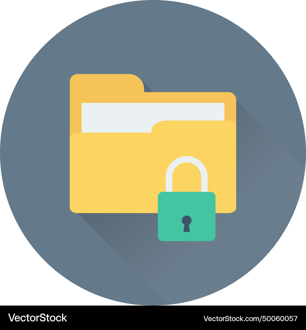 Locked folder icon Royalty Free Vector Image - VectorStock
