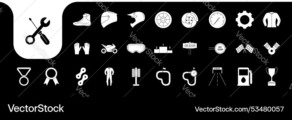 Motorcycle racing icon set collection design Vector Image