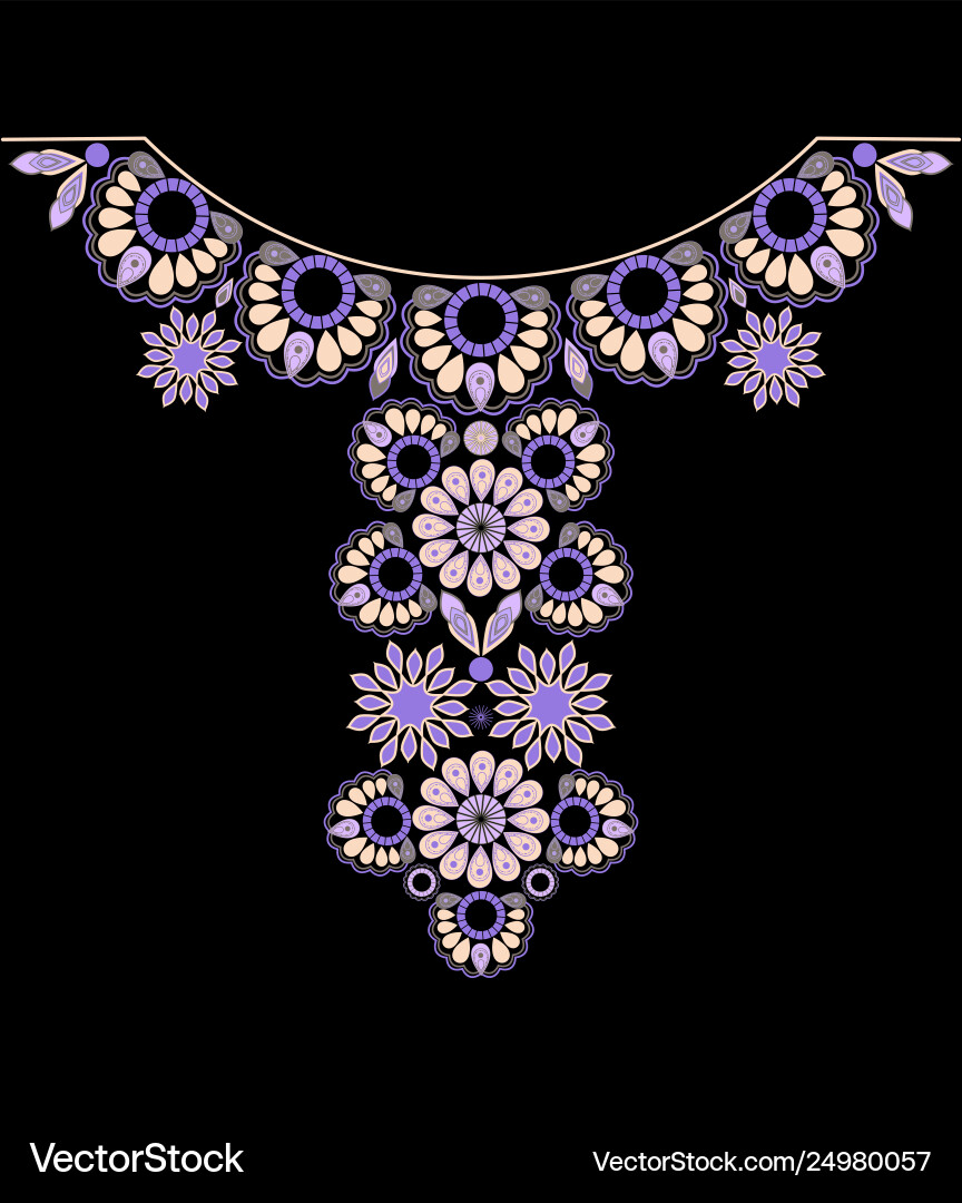 Neckline - ornamental floral design Royalty Free Vector