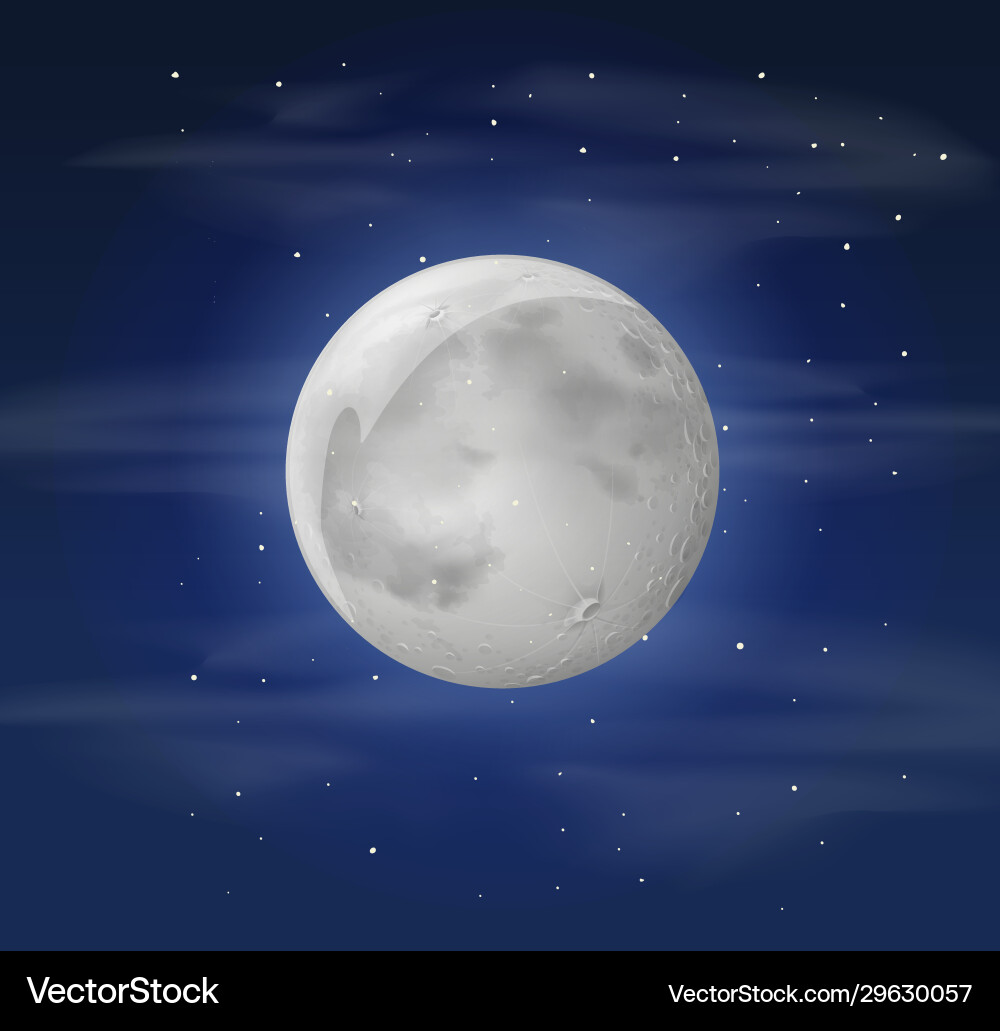 Nocturnal full moon landscape design Royalty Free Vector