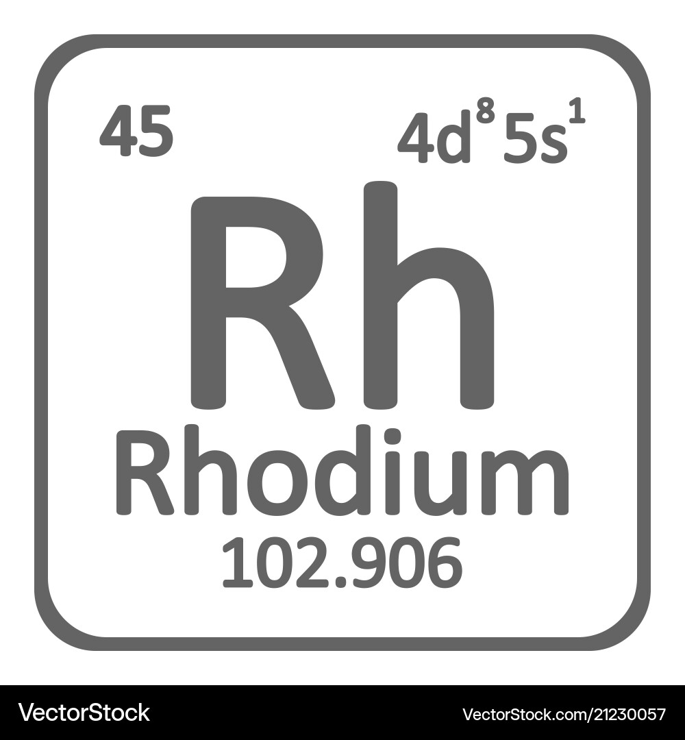 Periodic table element rhodium icon Royalty Free Vector