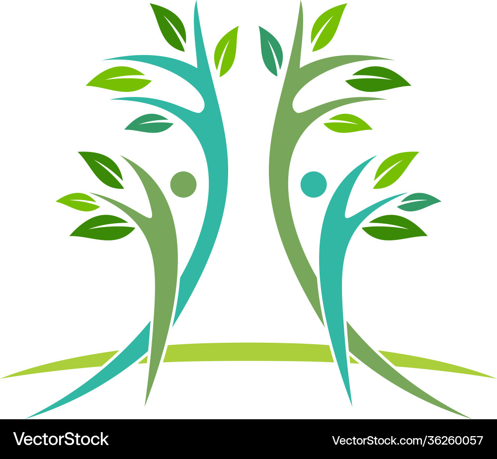 Plant growth community logo Royalty Free Vector Image
