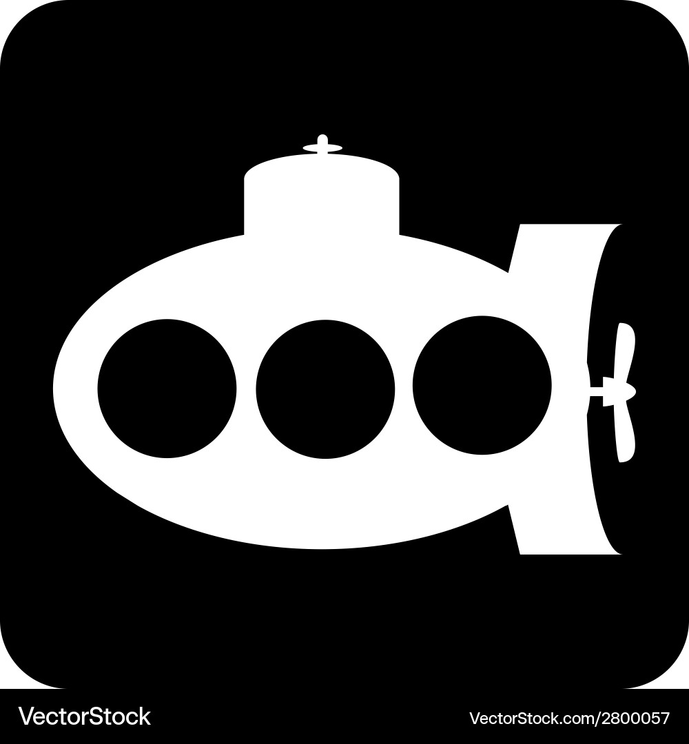 Submarine button Royalty Free Vector Image - VectorStock