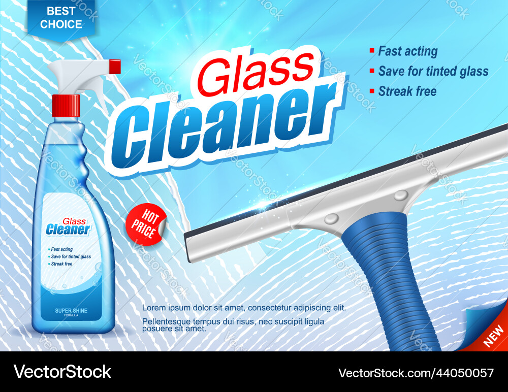 Window Cleaning Spray & Squeegee Royalty Free Vector