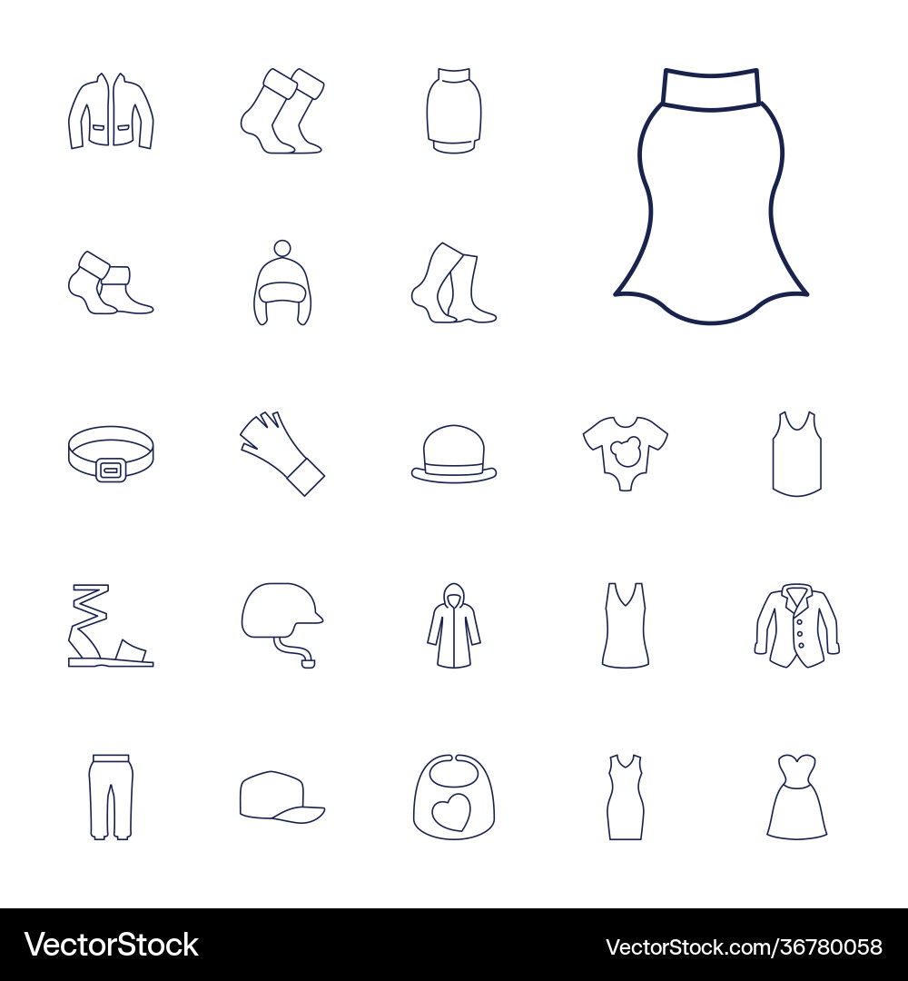 22 wear icons Royalty Free Vector Image - VectorStock