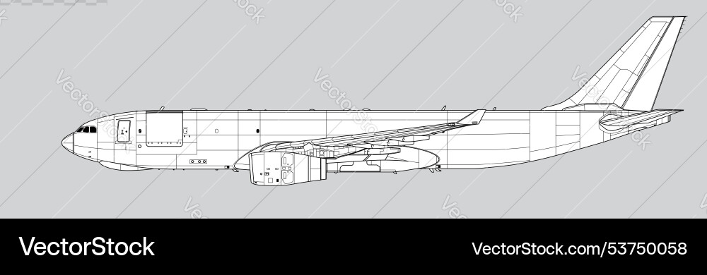 Airbus a330-200f freighter Royalty Free Vector Image