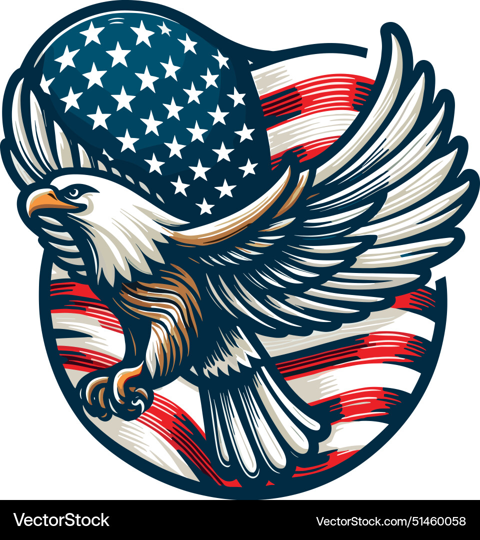 American eagle design with bald like Royalty Free Vector