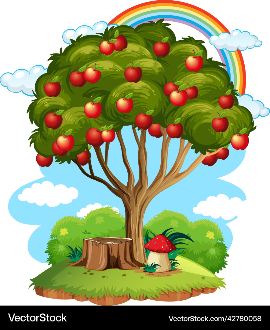 Apple tree in nature Royalty Free Vector Image