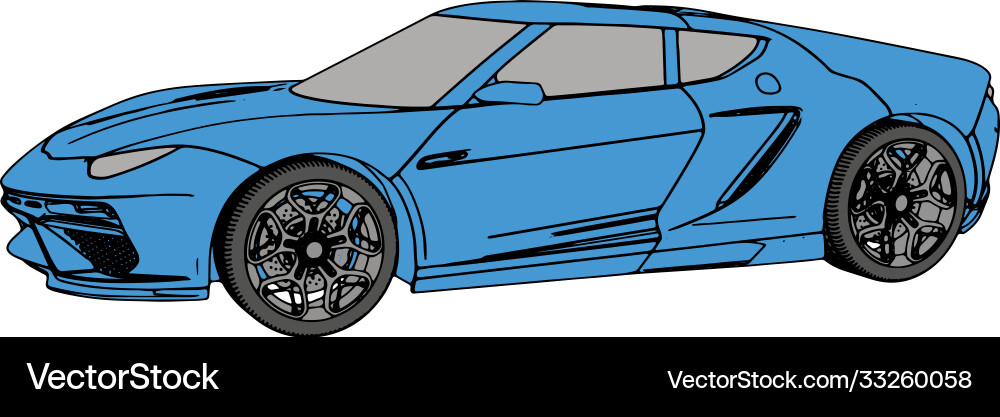Blue sports car Royalty Free Vector Image - VectorStock