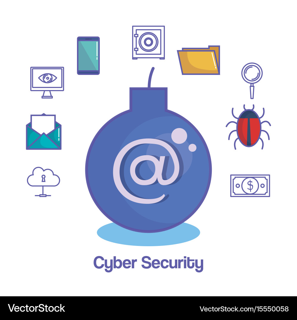 Cyber security design Royalty Free Vector Image