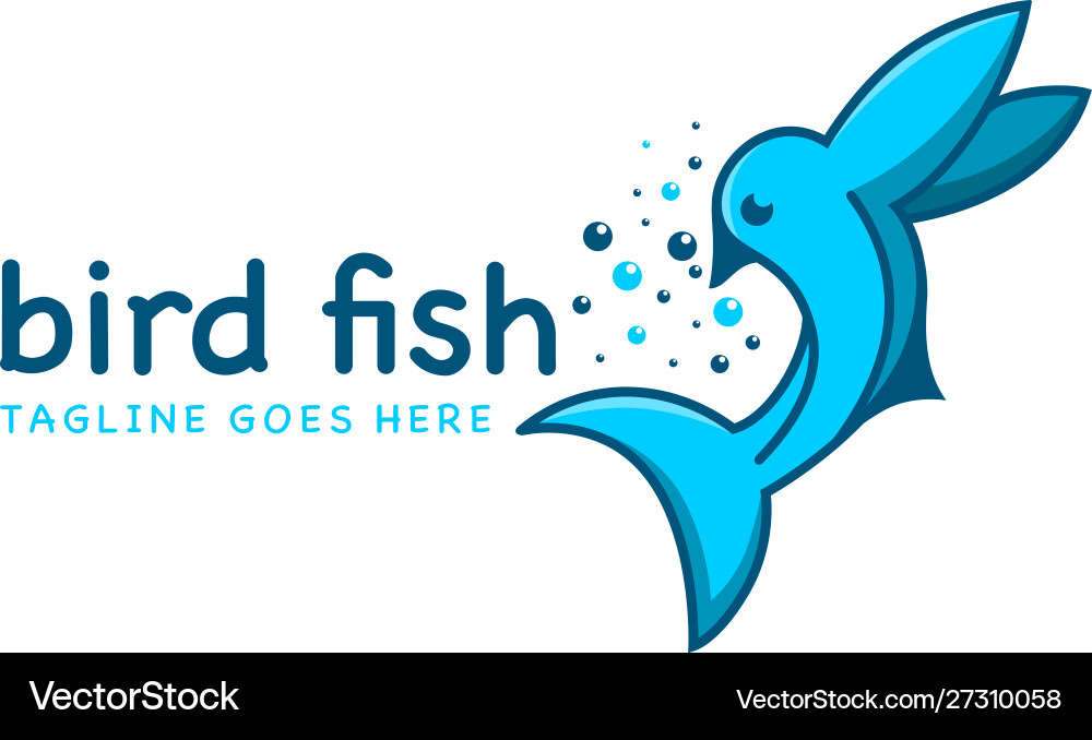 Fish bird logo design template Royalty Free Vector Image