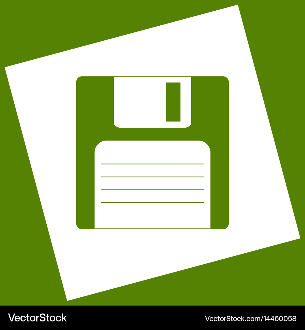 Floppy disk sign white icon obtained Royalty Free Vector
