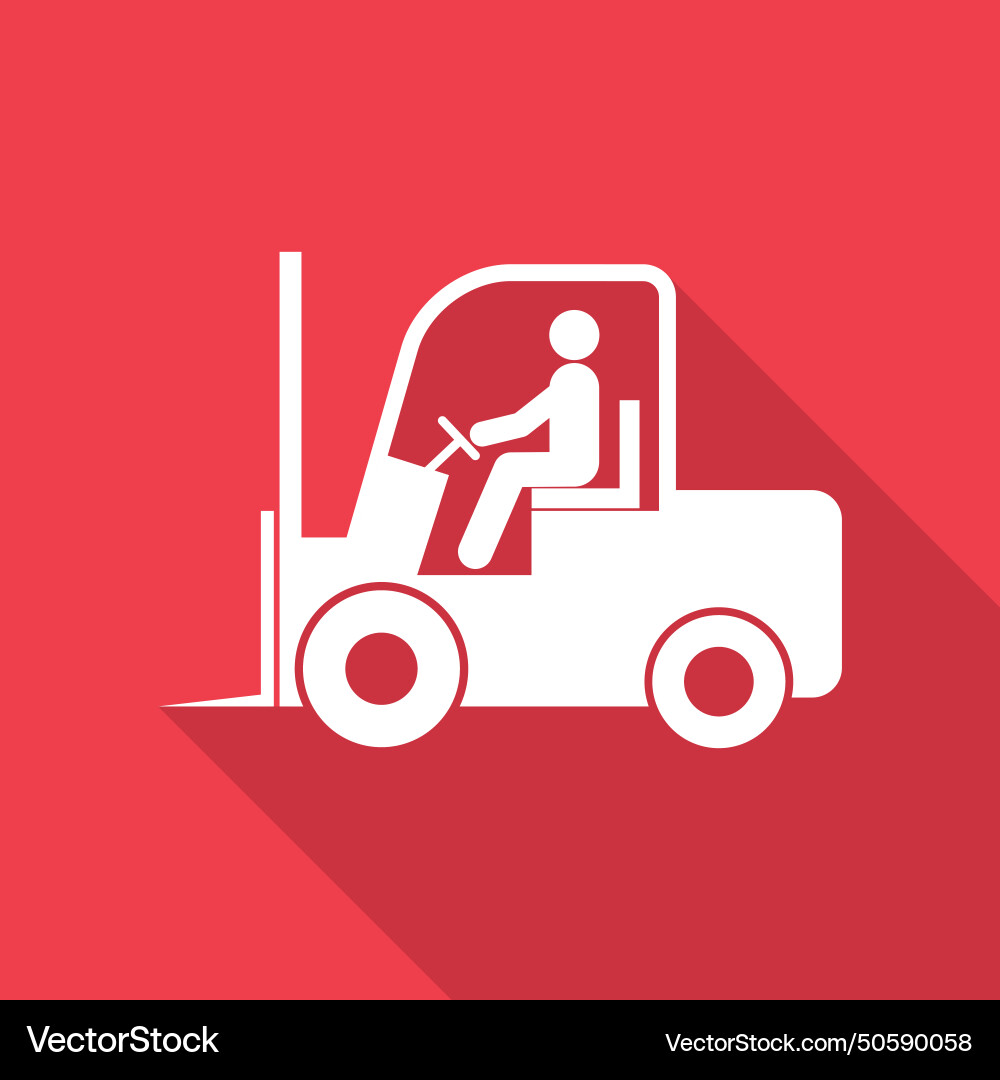 Forklift transport icon shadow industry vehicle Vector Image