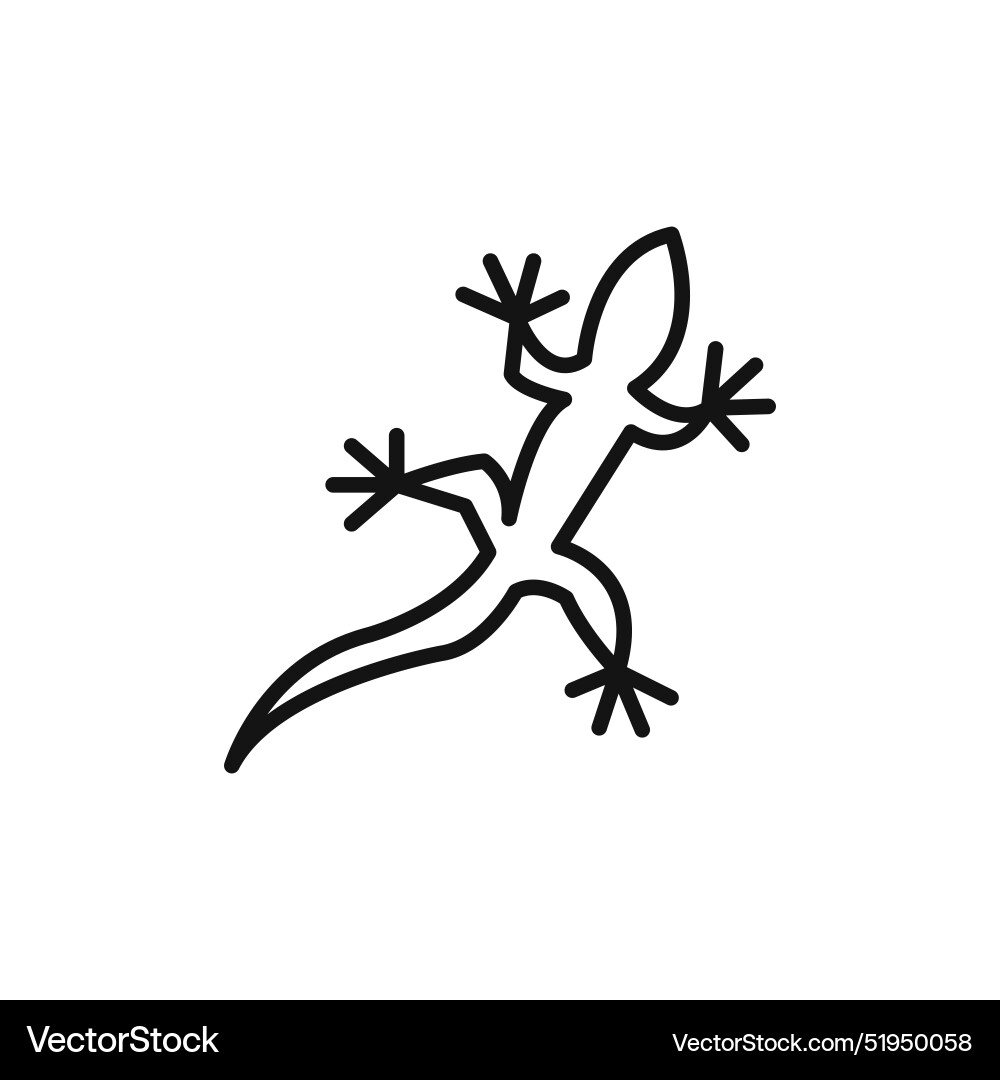 Gecko logo sign outline Royalty Free Vector Image