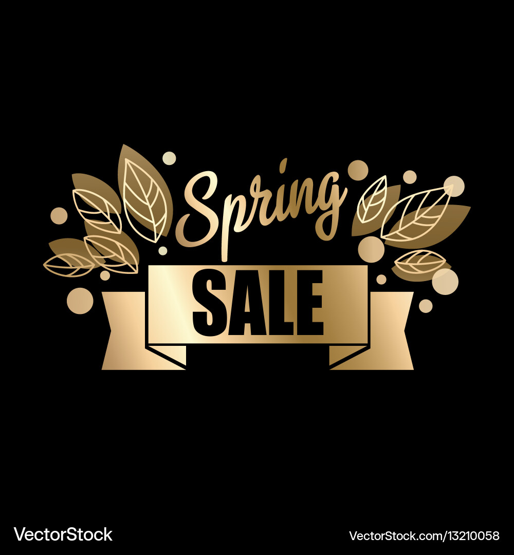 Golden spring design big Royalty Free Vector Image