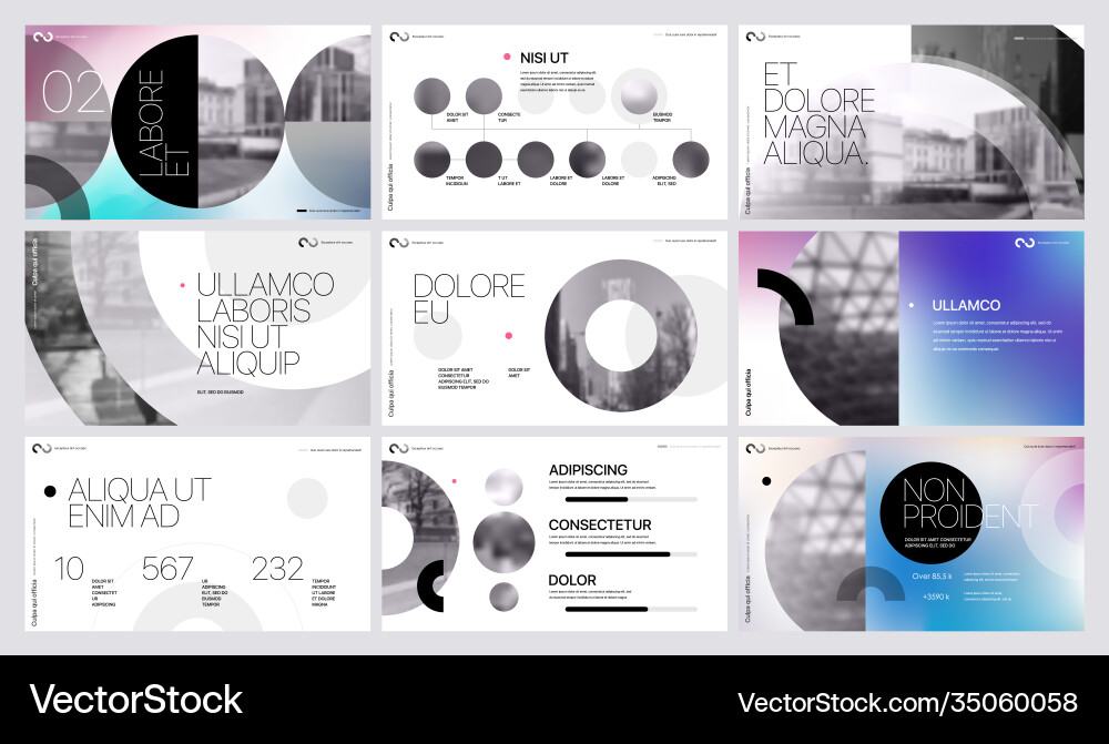 Graphic design project proposal presentation Vector Image