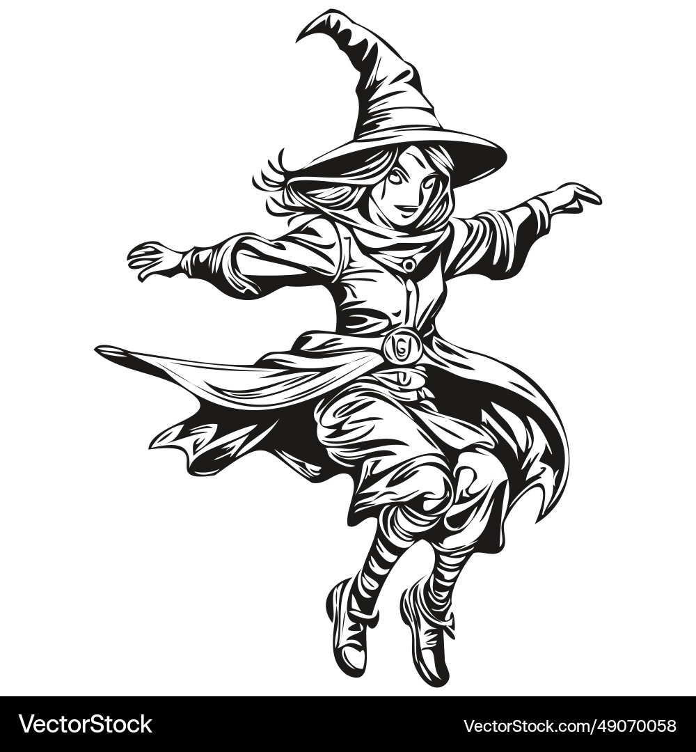 Haunting hand-drawn witchcraft phenomenon Vector Image