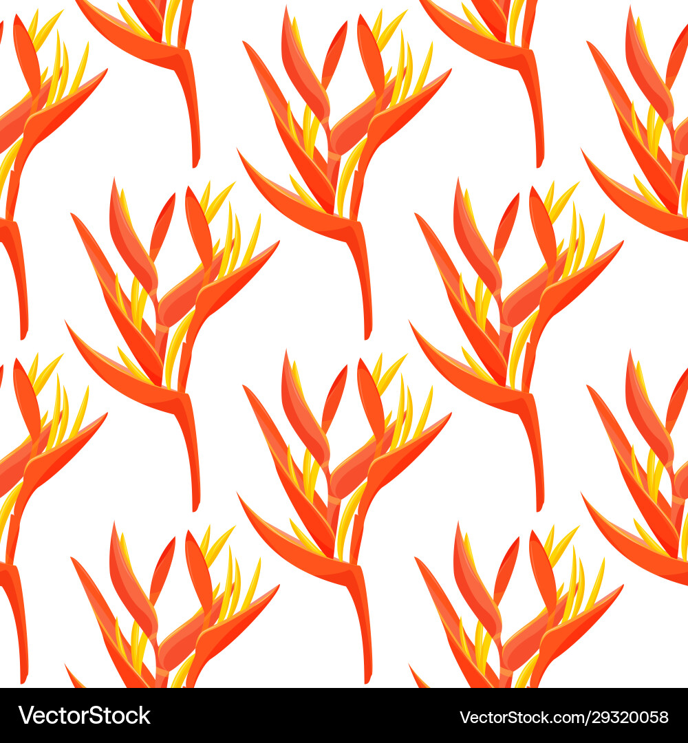 Heliconia flower background tropical Royalty Free Vector