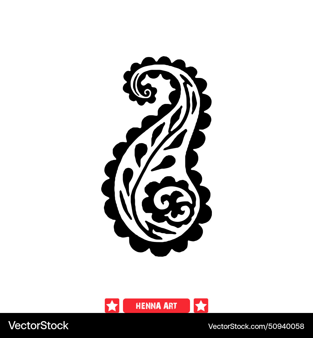 Henna art graphics versatile silhouettes Vector Image