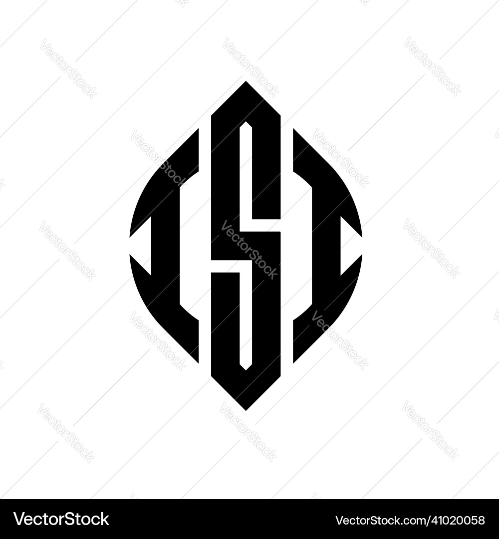Isi circle letter logo design Royalty Free Vector Image