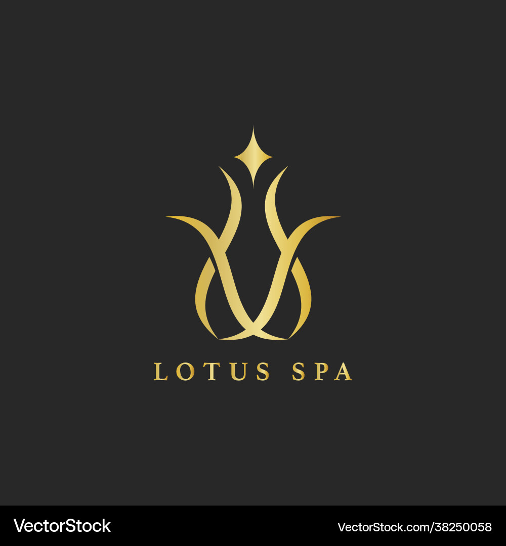 Lotus spa design logo Royalty Free Vector Image
