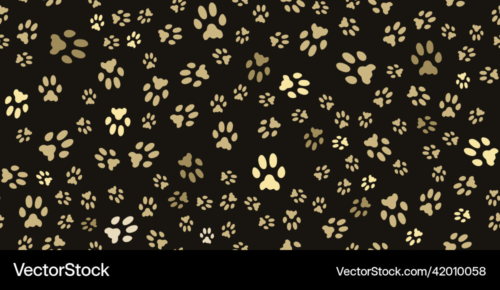 Pet footprints horizontal seamless pattern animal Vector Image