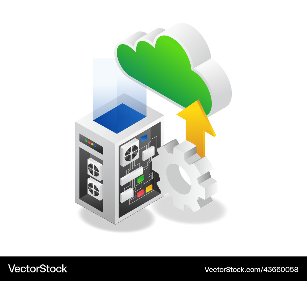Process cloud server data Royalty Free Vector Image