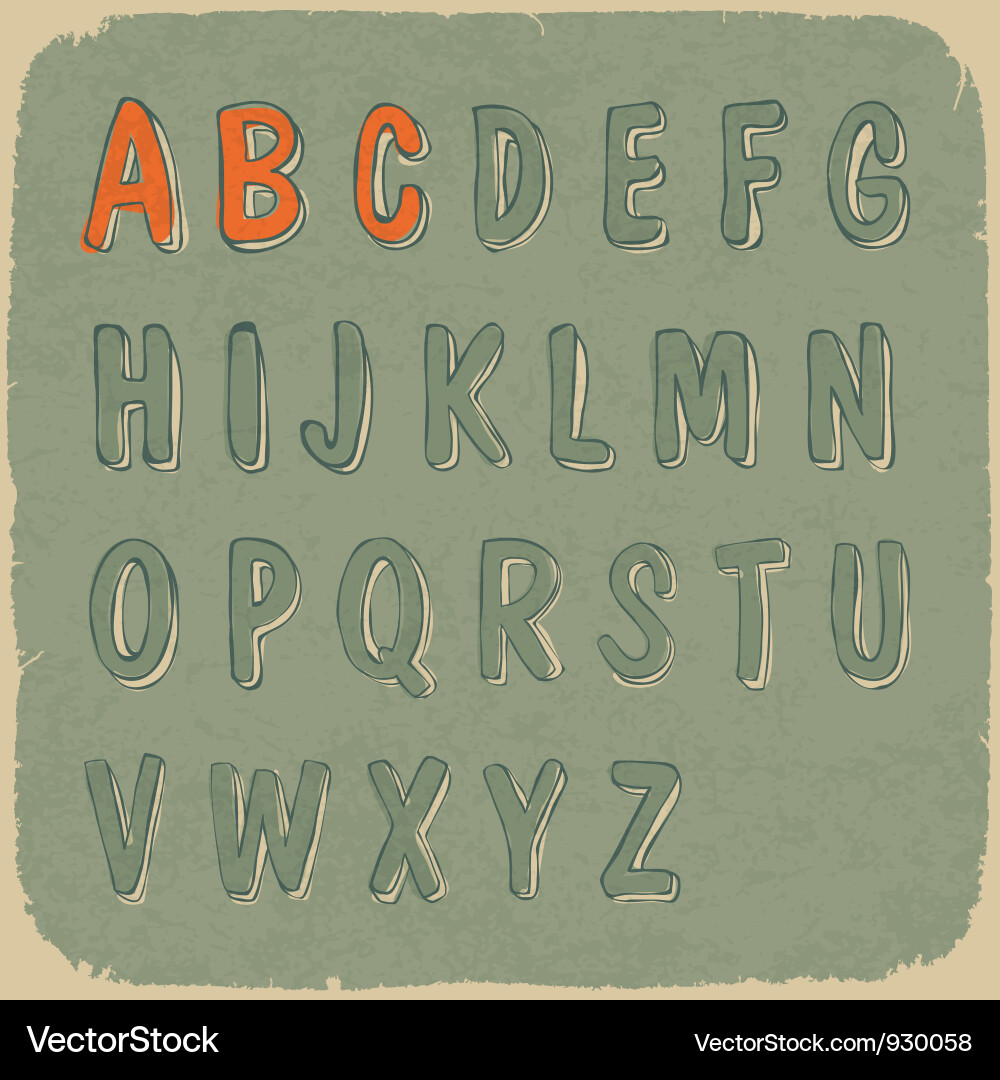 Retro styled sans serif font Royalty Free Vector Image