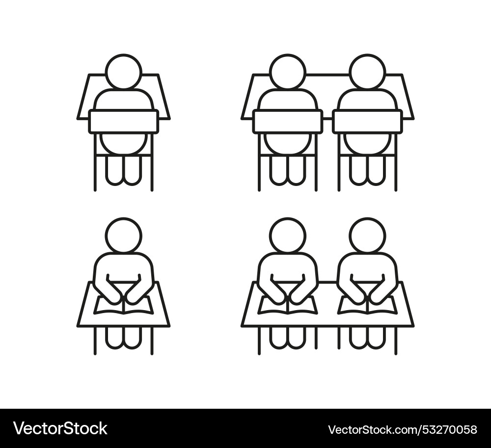 Schoolchild study in school line icon education Vector Image