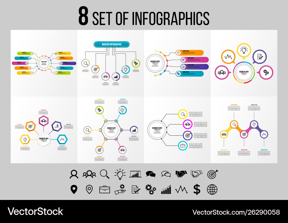 Set of infographics elements design template Vector Image