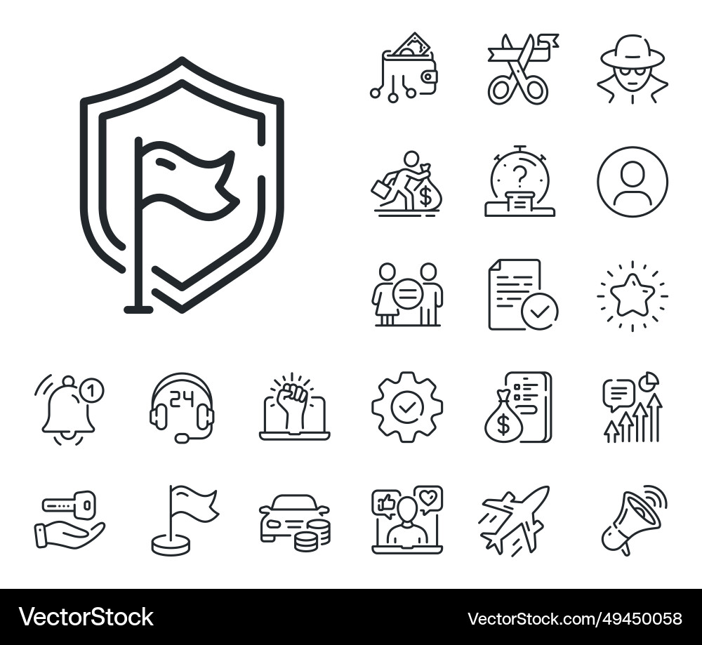 Shield line icon privacy secure sign salaryman Vector Image