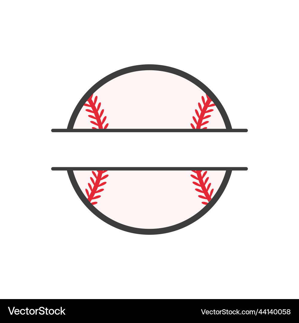Sports monogram baseball ball text box leave Vector Image