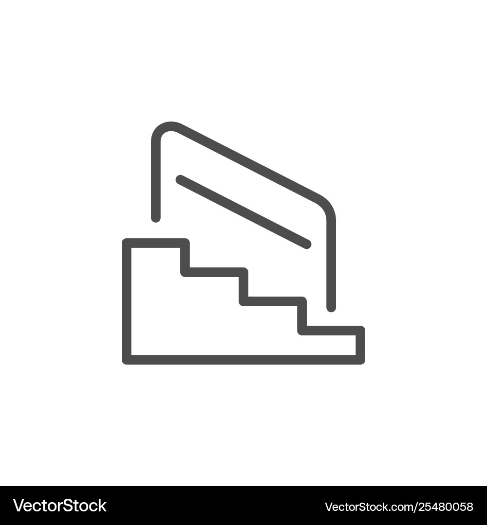 Stairs and railing line outline icon Royalty Free Vector