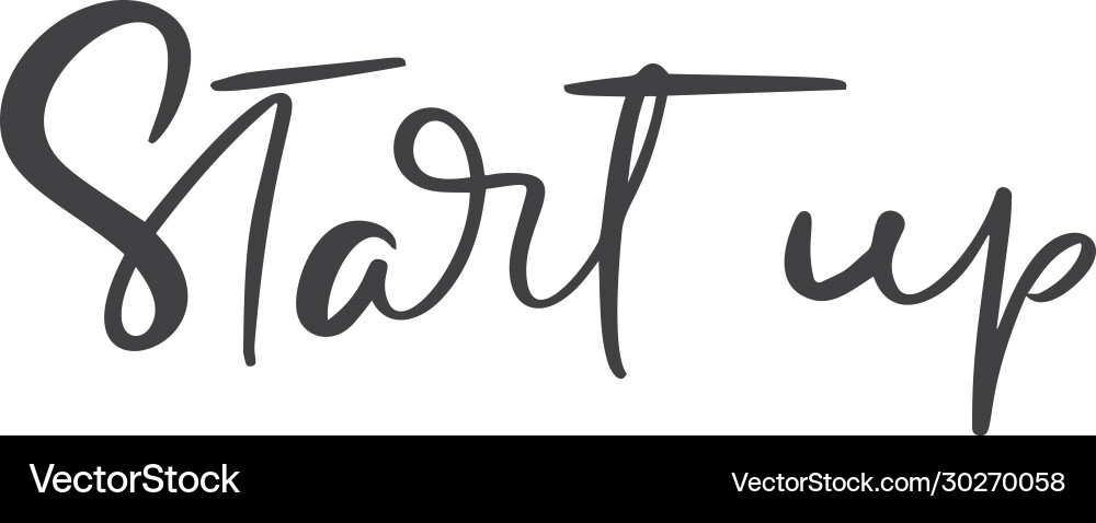 Start up calligraphy lettering hand drawn text Vector Image