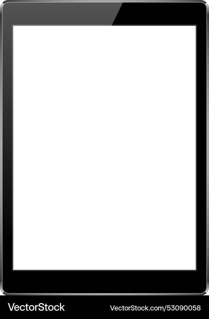 Tablet screen mockup realistic white app display Vector Image