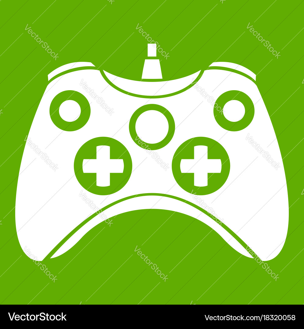 Video game controller icon green Royalty Free Vector Image