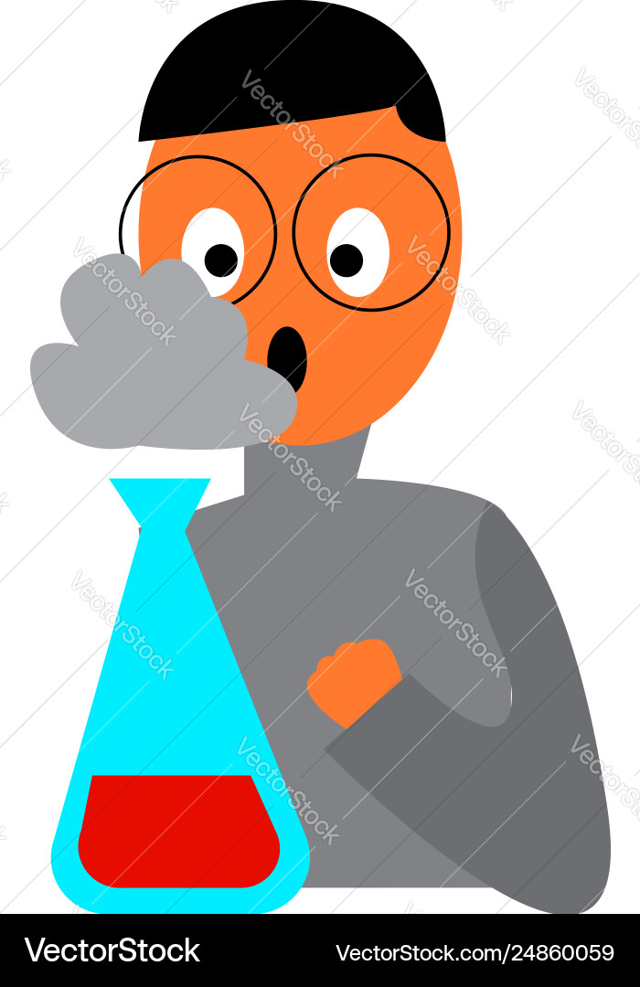 A chemist astonished with experiment results Vector Image